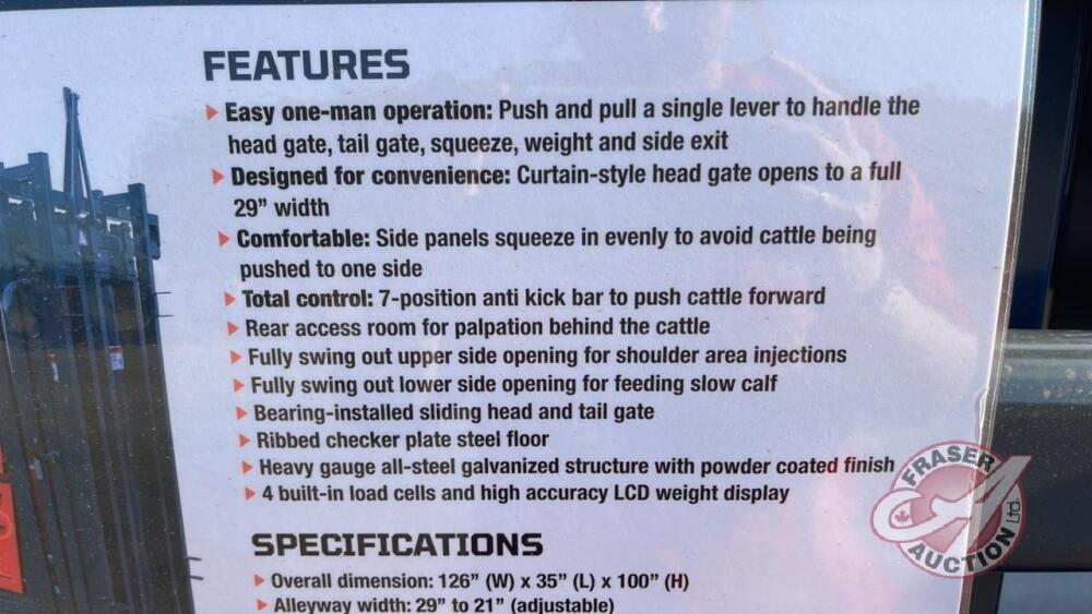 TMG-CSC11 - 10ft Cattle Squeeze Chute w/ Weight Scale, H67