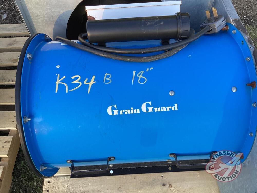 K34, Grain Guard 18 1ph, 3hp Aeration Fan (Unit B)