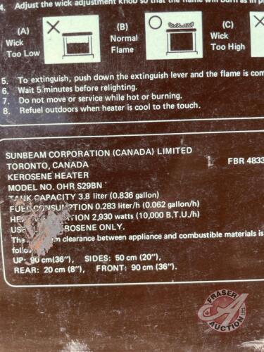 10,000 BTU Sunbeam Kerosene Heater