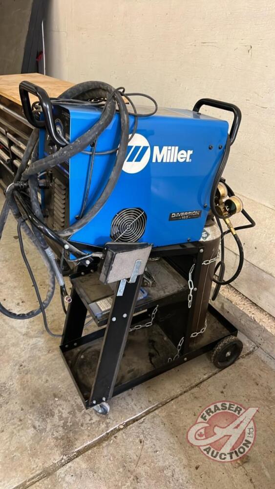 Miller Diversion 165 TIG welder w cart cover F130