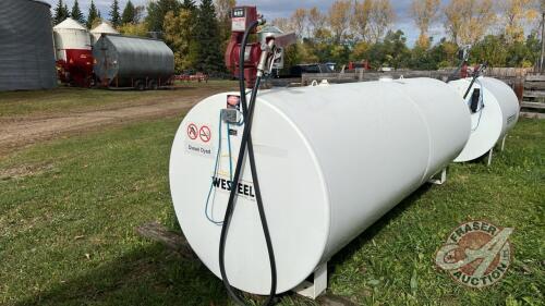 1000 gal Westeel single wall fuel tank, Tank B, S/N 67-13-02441