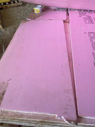 Pallet of Pink Styrofoam insulation