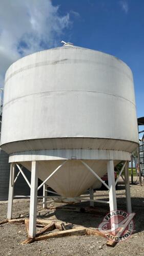 Bin 20 1950 Bushel Trail Rite Hopper bin on skid,