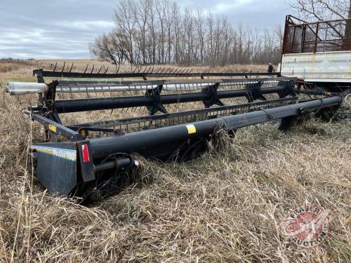 25’ MacDon 960 Draper header (FOR PARTS), s/n87670